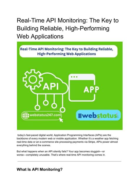 Ppt Real Time Api Monitoring The Key To Building Reliable High Performing Web Applications