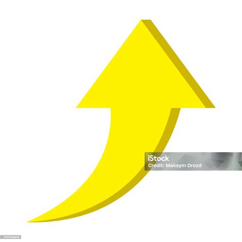 노란색 화살표가 위로 향합니다 화살표 위쪽 아이콘입니다 웹 사이트를위한 컬러 플랫 Ui 흰색 배경에 격리 된 버튼의 상단 기호입니다 벡터 일러스트레이션 0명에 대한 스톡