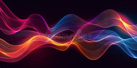 Colorful Abstract Waves Set Against A Dark Background Create A Stunning Visual Experience Stock