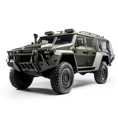 Premium Ai Image Isolated Armored Car Car Angular Armor Forest Green