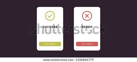 Success Error Message Ui Screen Approved Stock Vector Royalty Free