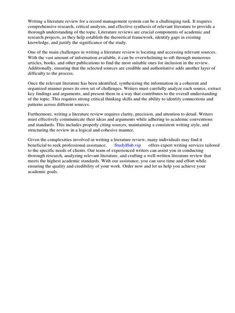 literature review record management system pdf records management