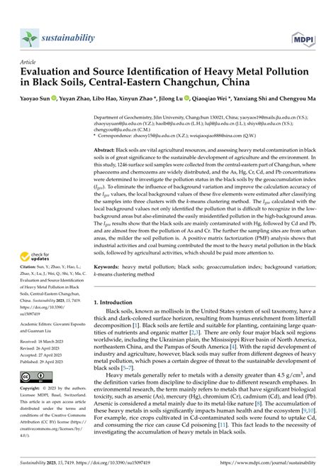 Pdf Evaluation And Source Identification Of Heavy Metal Pollution In