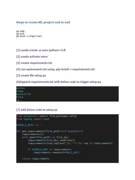 Steps To Create Ml Project Pdf