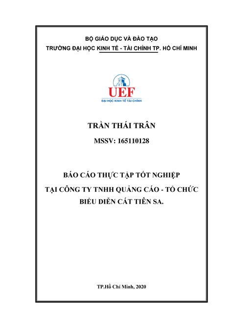Mẫu báo cáo thực tập Được hướng dẫn bởi thạc sĩ ngành QHCC BỘ GIÁO DỤC VÀ ĐÀO TẠO TRƯỜNG ĐẠI