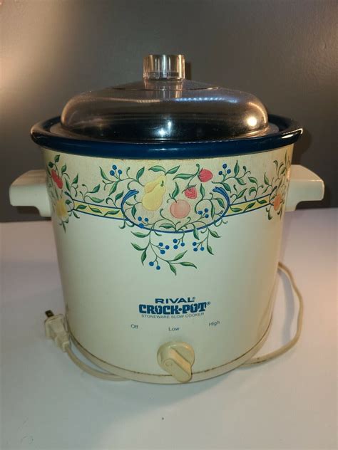 Vintage Rival Fruit Vines 3 5 Qt Crock Pot Slow Cooker W Lid Works Artofit