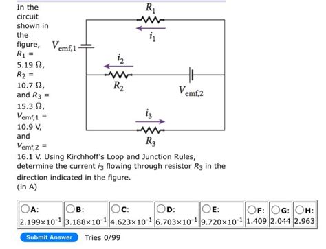solved 16 1 v using kirchhoff s loop and junction rules