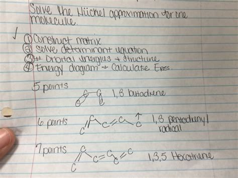 Solved Solve The Huckel Approximation For One Molecule Chegg
