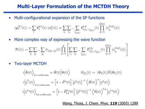 Ppt Multilayer Formulation Of The Multi Configuration Time Dependent Hartree Theory Powerpoint