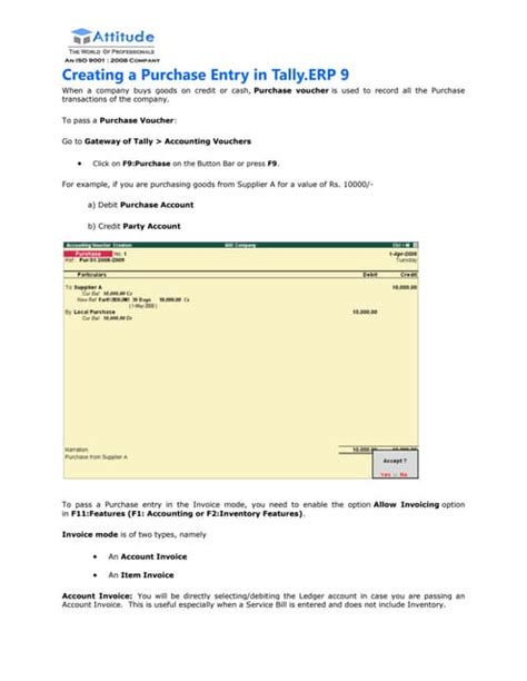 Creating inventory masters in Tally ERP 9 | PDF