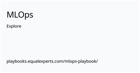 Explore Mlops