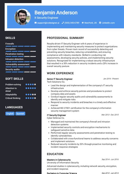 14 It Engineer Resume Examples And Templates For 2024 Cvdesigner Ai