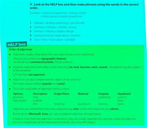 Solved A Look At The HELP Box And Then Make Phrases Using Chegg
