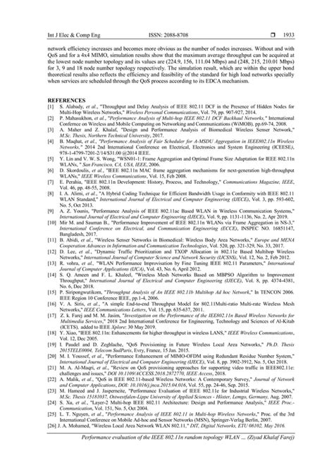 Performance Evaluation Of The Ieee 80211n Random Topology Wlan With Qos Application Pdf