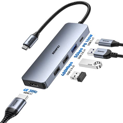 Cáp Chuyển Hub Benfei Ugreen 5 In 1 Usb Type C Sang Hdmi Usb 3 0 3