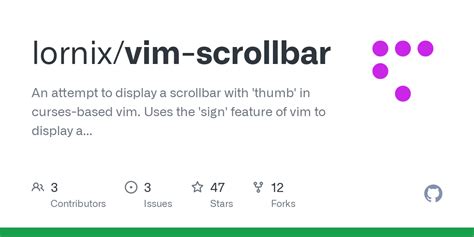 GitHub Lornix Vim Scrollbar An Attempt To Display A Scrollbar With Thumb In Curses Based