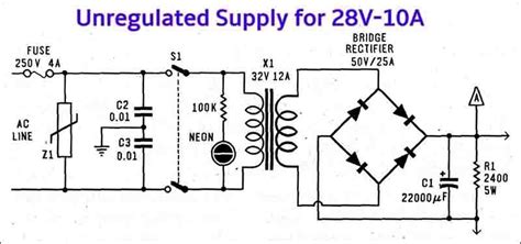 High Current Power Supply Circuit Diagram 28v10a Tronicspro