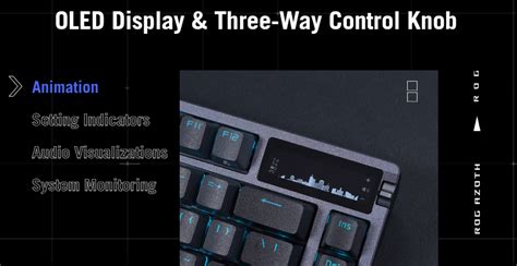 Asus Rog Azoth 75 Wireless Diy Custom Gaming Keyboard Oled Display Three Layer Dampening Rog