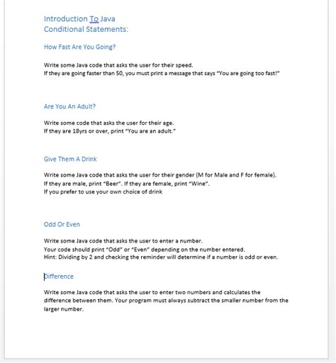 solved introduction to java conditional statements how fast