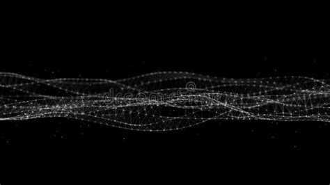 Molecular Dna Structure Sound Wave Of Particles Network Connections