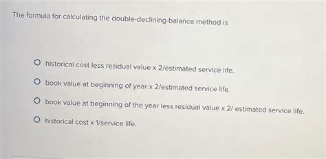Solved The Formula For Calculating The