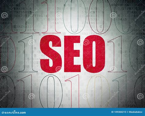 web development concept seo on digital data paper background stock