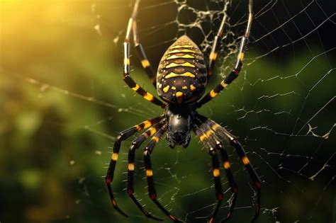 Premium Ai Image Garden Spider On The Cobweb
