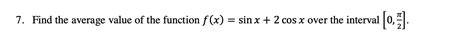 Solved Find The Average Value Of The Function Chegg