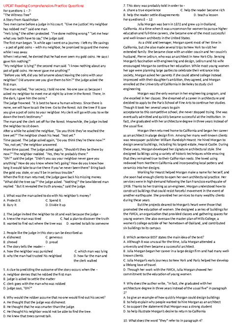 Upcat Reading Comprehension Practice Questions - UPCAT Reading Comprehension Practice Questions ...