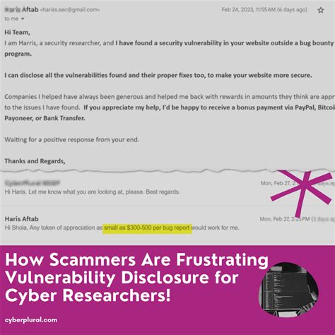 How Scammers Are Frustrating Vulnerability Disclosure For Cyber Researchers CyberPlural Blog