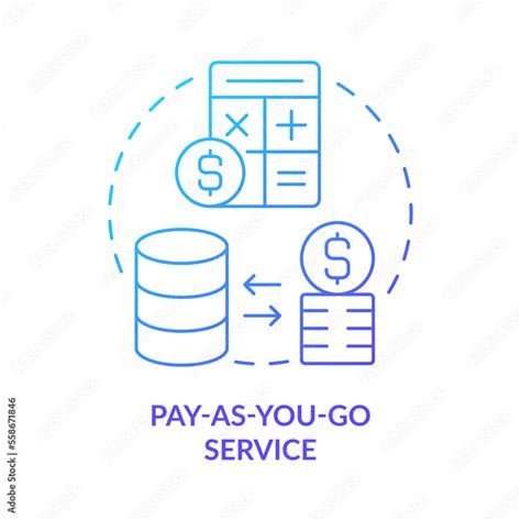Pay As You Go Service Blue Gradient Concept Icon Data Storage