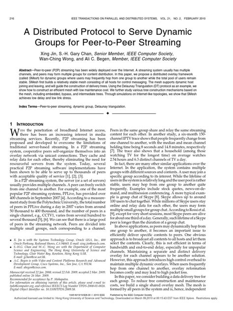 a distributed protocol to serve dynamic groups for peer to peer