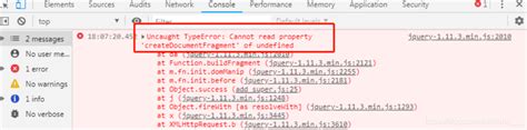cannot read property ‘createdocumentfragment‘ of undefined cannot read