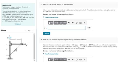 Solved Learning Goal Part A The Angular Velocity For A Chegg