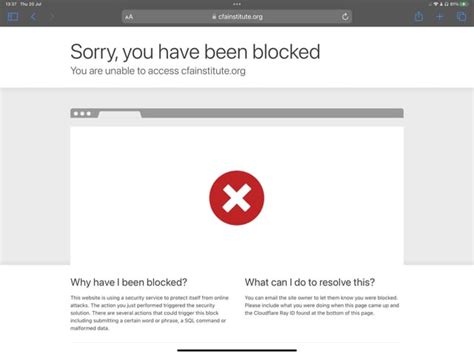 Cfa Website Blocked Me Rcfa