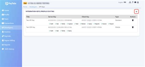 Paytabs Integration Keys Paytabs Support Portal