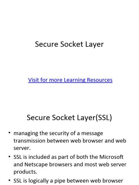 secure socket layer download free pdf transport layer security
