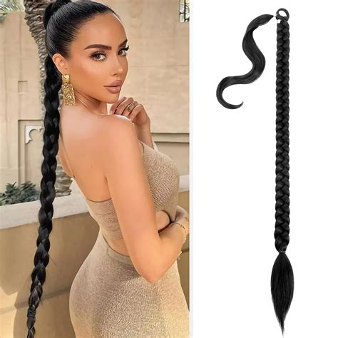 Ponytail Extension Braided Ponytail Extension Black Women With Hair