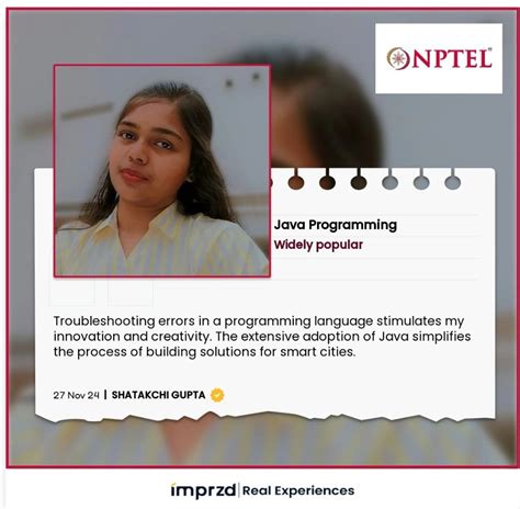 javaprogramming nptel certificate newskill shatakchi gupta