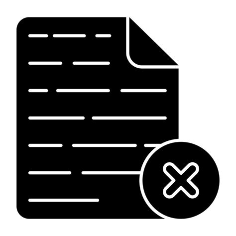 cross sign with folded paper showcasing wrong file concept icon