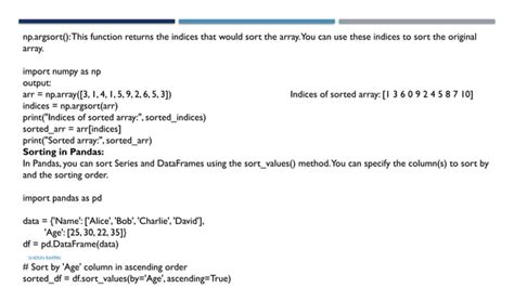 Numpy In Python Array Operations Using Numpy And So On Pptx