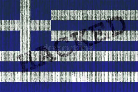 data hacked palestine flag palestinian flag with binary code stock