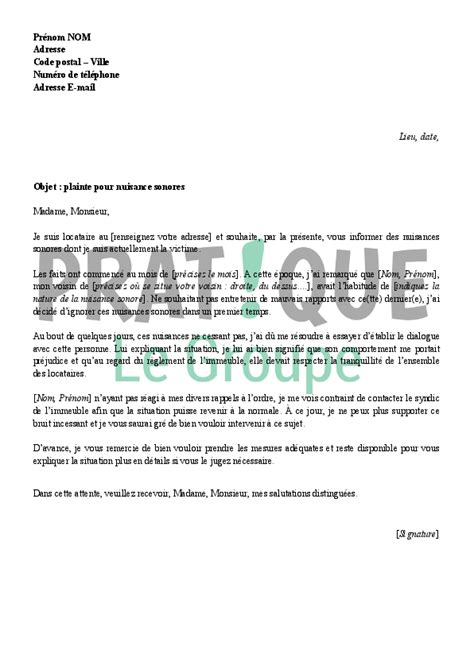 Modele Lettre Nuisance Voisinage