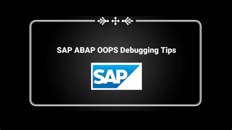 SAP ABAP OOP Debugging Tips Tcode SE YouTube