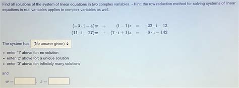 solved find all solutions of the system of linear equations