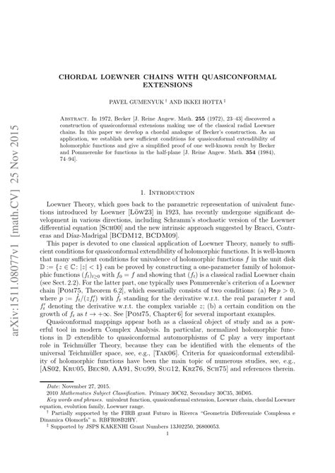 Pdf Chordal Loewner Chains With Quasiconformal Extensions