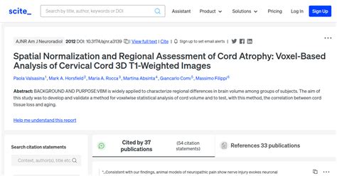 Spatial Normalization And Regional Assessment Of Cord Atrophy Voxel