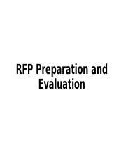 RFP Preparation And Evaluation A Comprehensive Guide To Course Hero