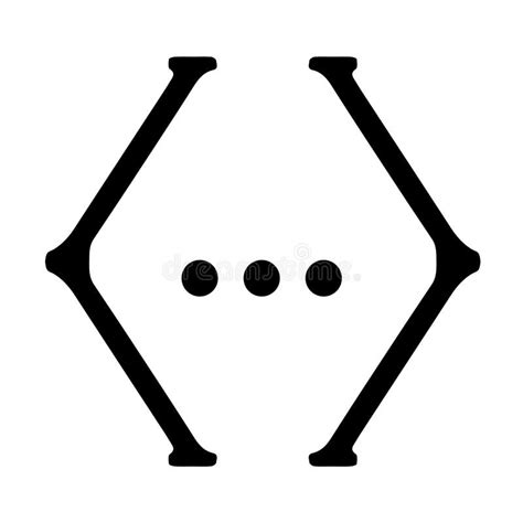 Black Curly Braces Vector Illustration Isolated On White Background