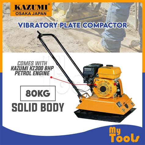 Vibratory Plate Compactor 80kg Cw Kazumi Kz 300 8hp Petrol Engine